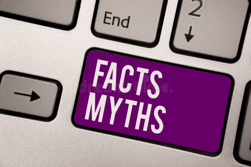 Conceptual Hand Writing Showing Facts Myths. Business Photo Showcasing ... Conceptual Hand Writing Showing Facts Myths. Business Photo Showcasing ...