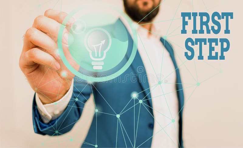 Conceptual Hand Writing Showing First Step. Business Photo Text ...