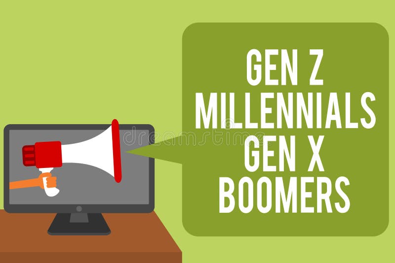Conceptual Hand Writing Showing Gen Z Millennials Gen X Boomers ... Conceptual Hand Writing Showing Gen Z Millennials Gen X Boomers ...