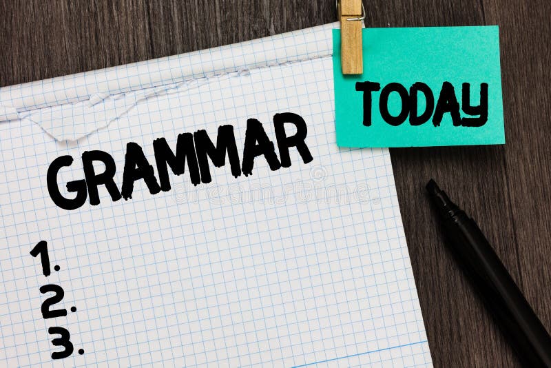 Conceptual Hand Writing Showing Grammar. Business Photo Showcasing ...