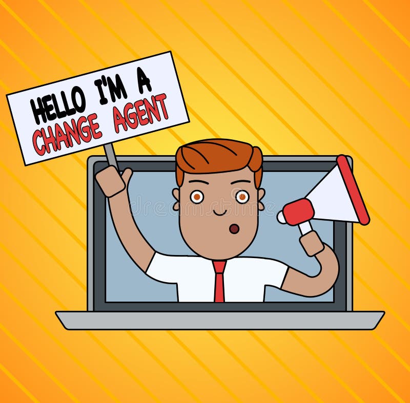 Hello I Am Change Agent Disruptor Name Tag Words Stock Illustration ...