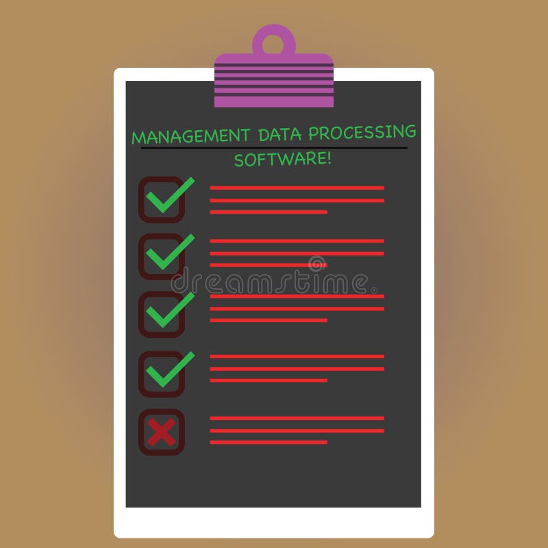 Conceptual Hand Writing Showing Management Data Processing Software ...