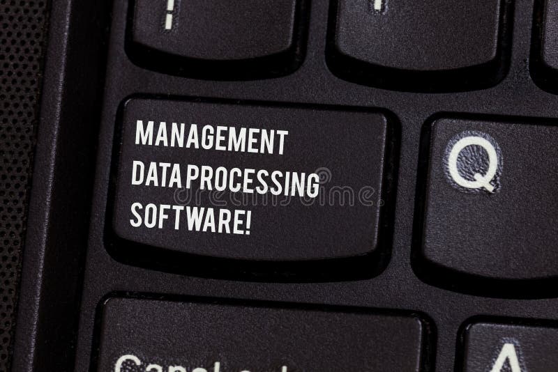 Conceptual Hand Writing Showing Management Data Processing Software ...