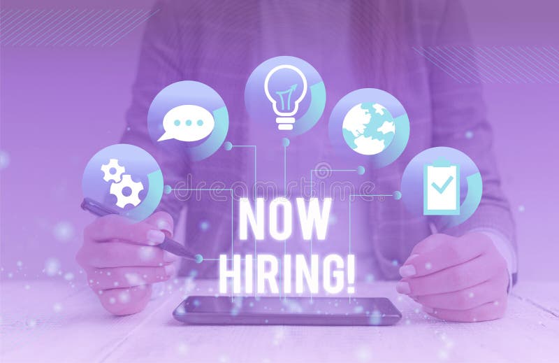Conceptual Hand Writing Showing Now Hiring. Business Photo Showcasing ... Conceptual Hand Writing Showing Now Hiring. Business Photo Showcasing ...