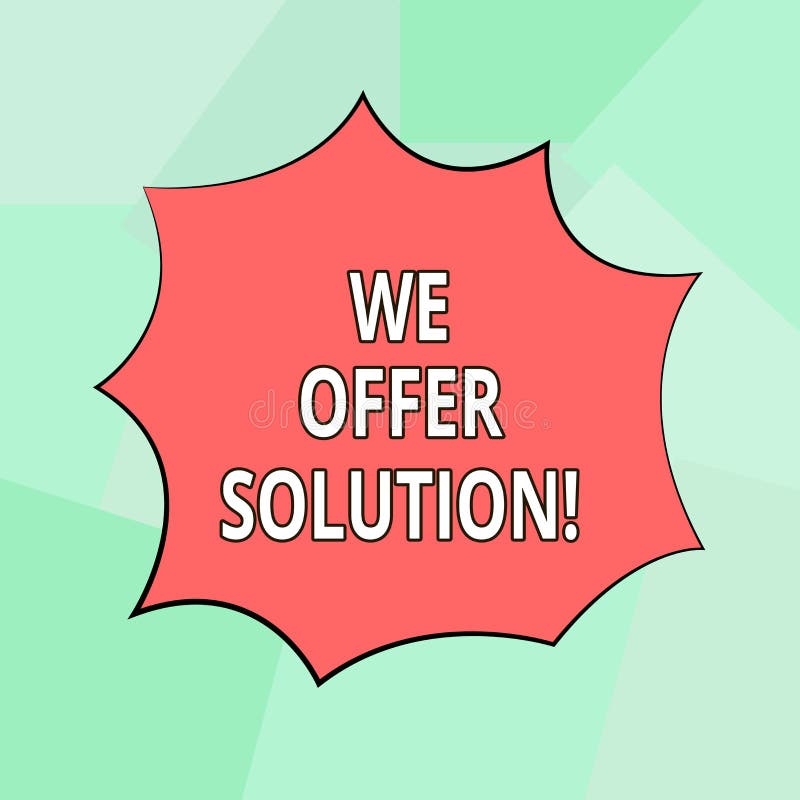 Conceptual Hand Writing Showing we Offer Solution. Business Photo ...