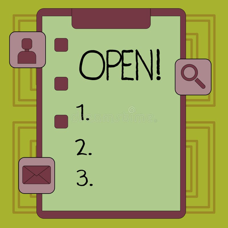 Conceptual Hand Writing Showing Open. Business Photo Showcasing Allow ...