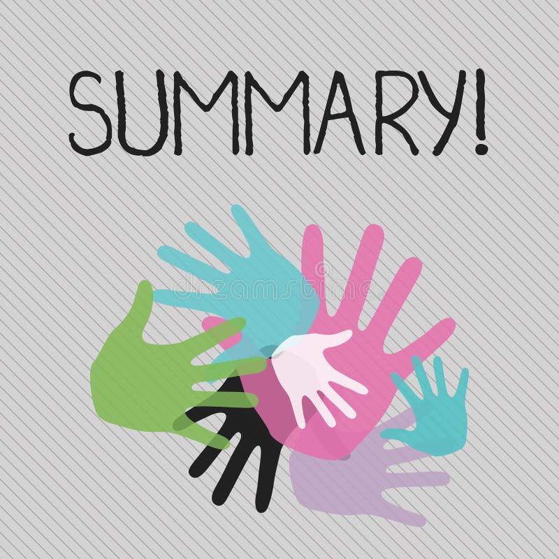 Conceptual Hand Writing Showing Summary. Business Photo Text Brief ...