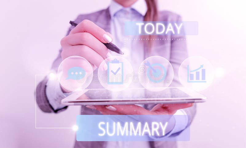 Conceptual Hand Writing Showing Summary. Business Photo Text a Brief ...