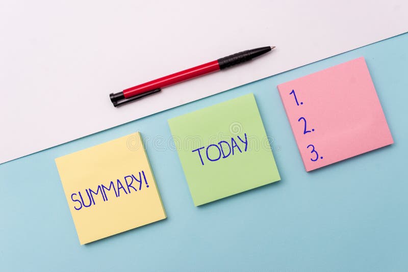 Conceptual Hand Writing Showing Summary. Business Photo Showcasing ...