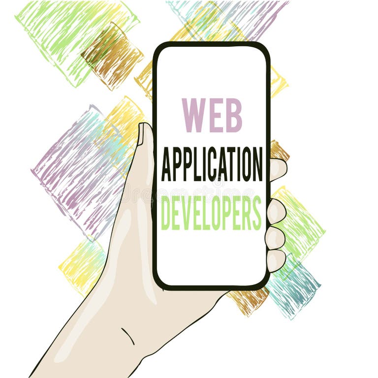 Conceptual Hand Writing Showing Web Application Developers. Business Photo Showcasing Internet ...