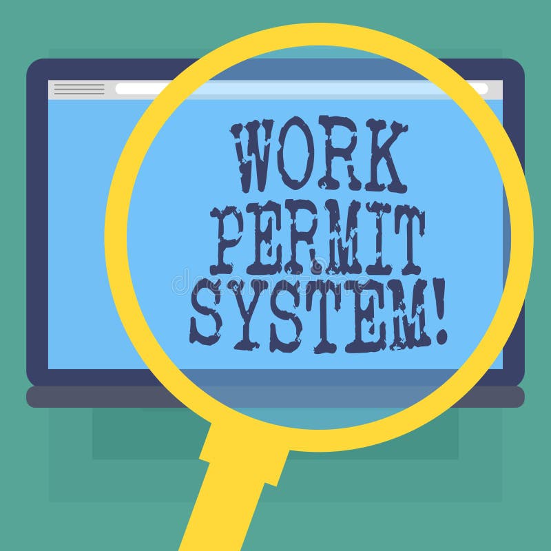 Conceptual Hand Writing Showing Work Permit System. Business Photo Text ...