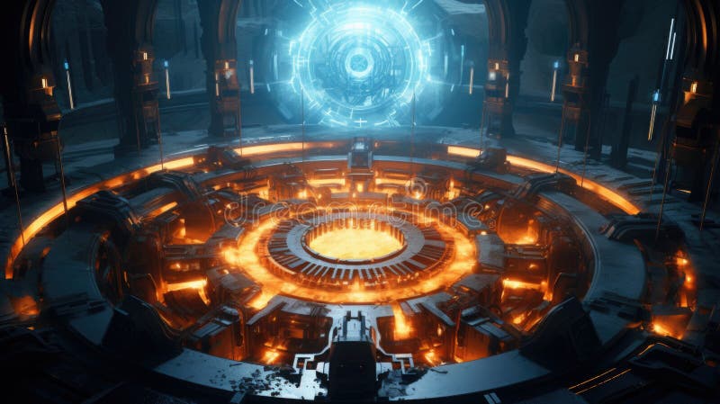 Conceptual High Tech Power Plant Thermonuclear or Nuclear Reactor ...