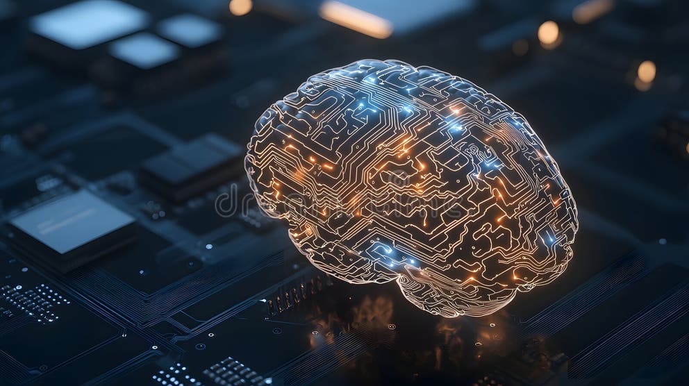 Conceptual Human Brain with Circuit Pattern Overlaid on Digital ...