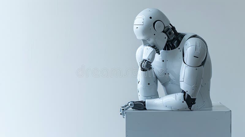 Contemplative Robot Posing Thoughtfully. AI and Future Concepts. Modern ...