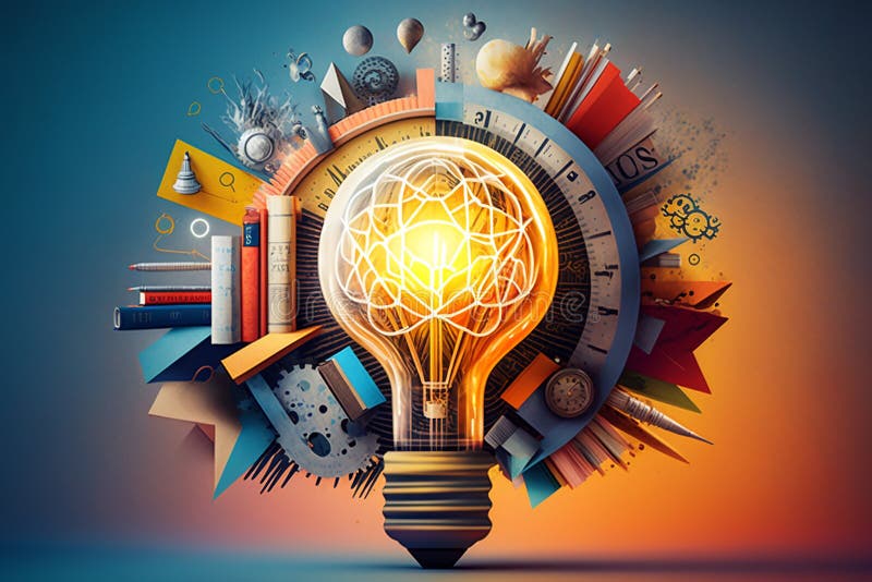 Conceptual of Ideas and Learning, Creativity and Innovation Stock ...