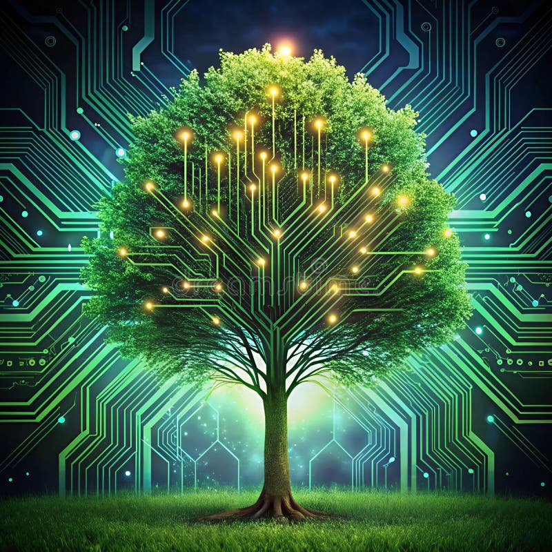 A Conceptual Illustration of an Artificial Intelligence Tree, with ...