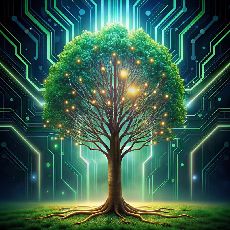 A Conceptual Illustration of an Artificial Intelligence Tree, with ...