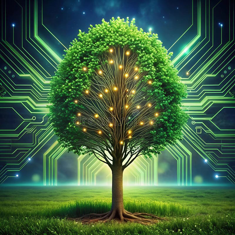 A Conceptual Illustration of an Artificial Intelligence Tree, with ...