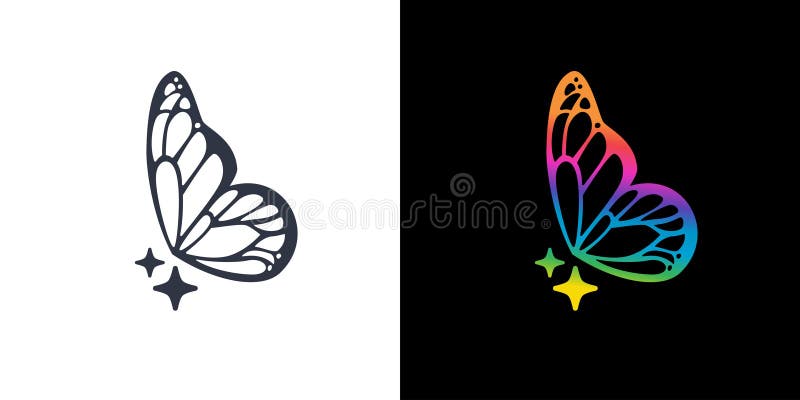 Conceptual Illustration of Beautify. a Butterfly Wing and Sparkling ...