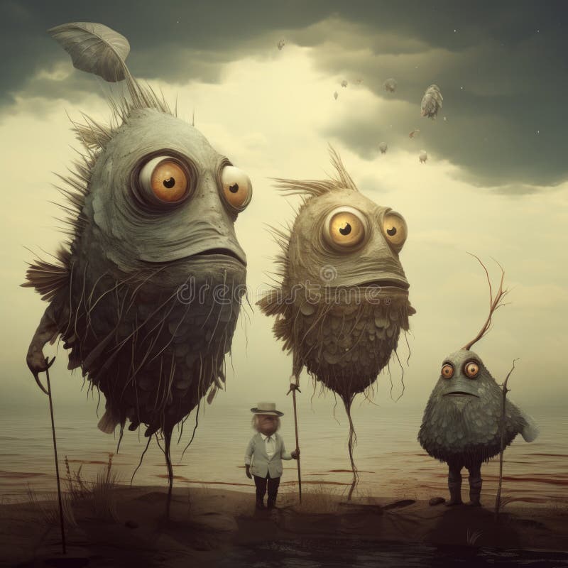 Conceptual Illustration of Bizarre Creatures Stock Illustration ...