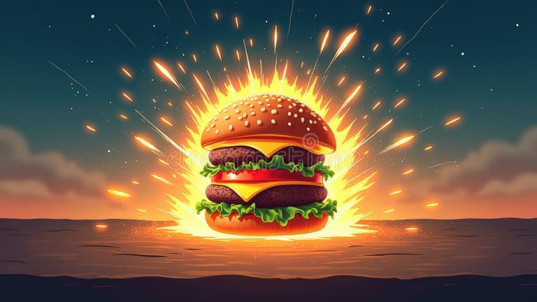 Exploding Cheeseburger As Firework Concept for 4th of July Celebration ...