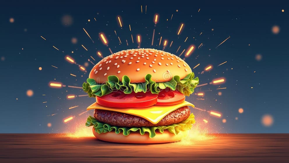 Exploding Cheeseburger As Firework Concept for 4th of July Celebration ...