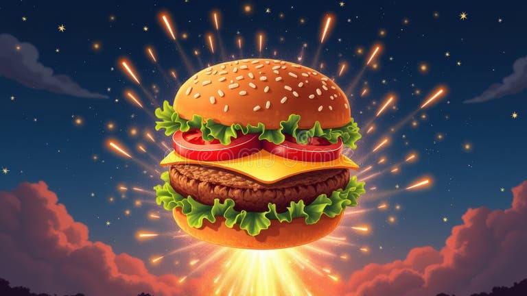 Exploding Cheeseburger As Firework Concept for 4th of July Celebration ...