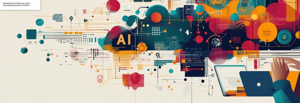Abstract Illustration Showcasing Ai Technology and Futuristic ...