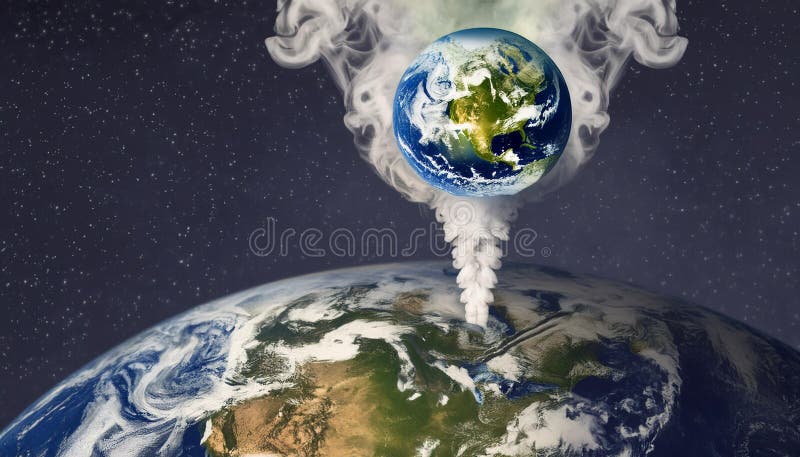 Conceptual Illustration of Earth Venting Smoke Stock Illustration ...