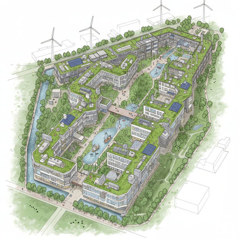 A Conceptual Illustration of an Eco-friendly Urban Development with ...