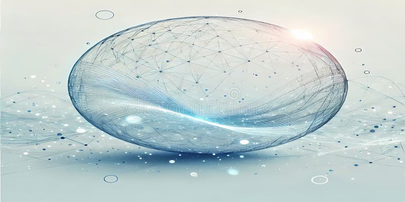 Abstract Digital Sphere with a Network of Connected Nodes and Lines ...