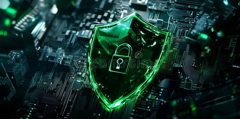 Green Cyber Technology Abstract Background Design Stock Vector ...