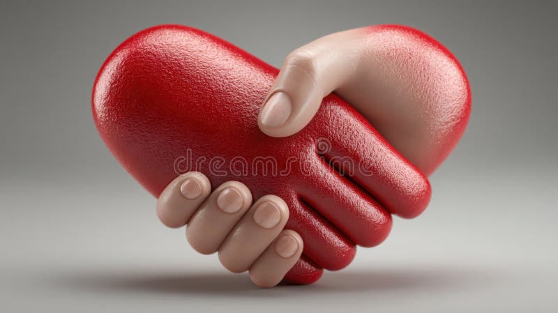 Conceptual Illustration of a Handshake Inside a Heart Symbolizing ...