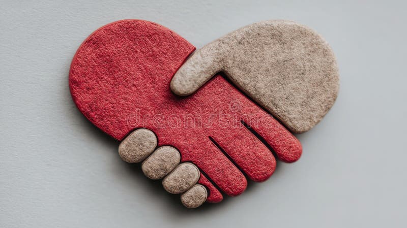 Conceptual Illustration of a Handshake Inside a Heart Symbolizing ...