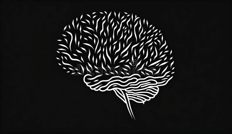 Conceptual Illustration of the Human Brain on a Dark Background ...