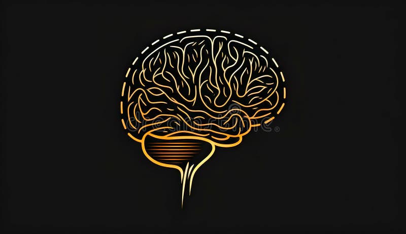 Conceptual Illustration of the Human Brain on a Dark Background ...