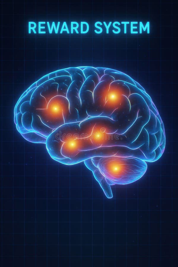 Conceptual Illustration of the Human Brain Highlighting the Reward ...