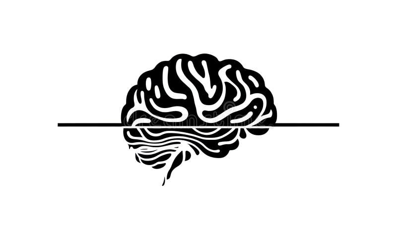 Conceptual Illustration of the Human Brain on a White Background ...