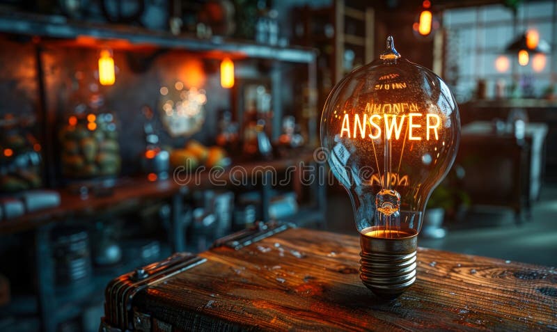 Conceptual Illustration of a Light Bulb with a Glowing Filament Forming ...