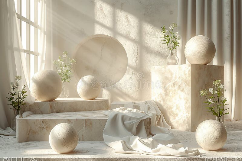 Conceptual Illustration of a Light Interior Design Stock Illustration ...