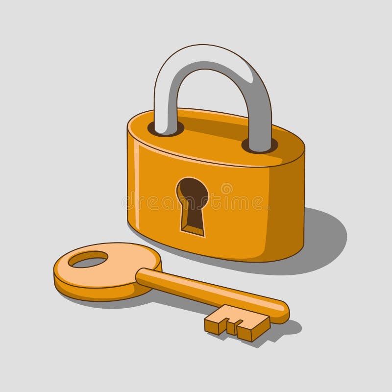 Conceptual Illustration of a Lock and Key Symbolizing Security and ...