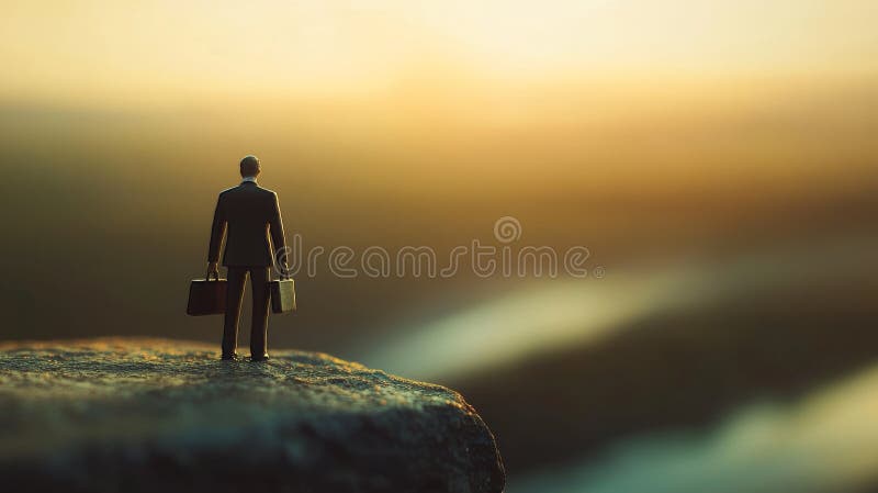 A Conceptual Illustration of a Man Observing the Horizon during the ...