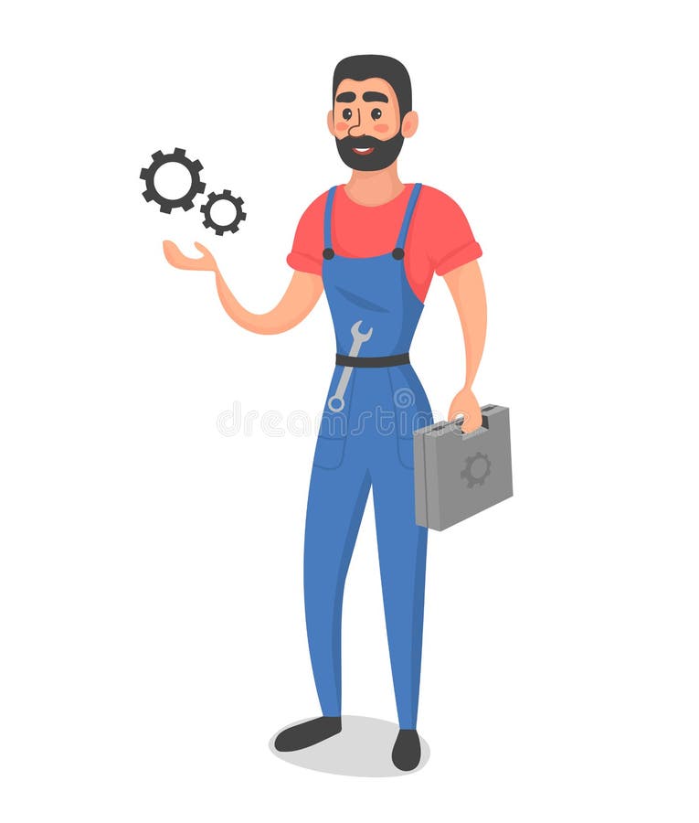 Conceptual Illustration of Master or Foreman, with Instruments. Cartoon ...