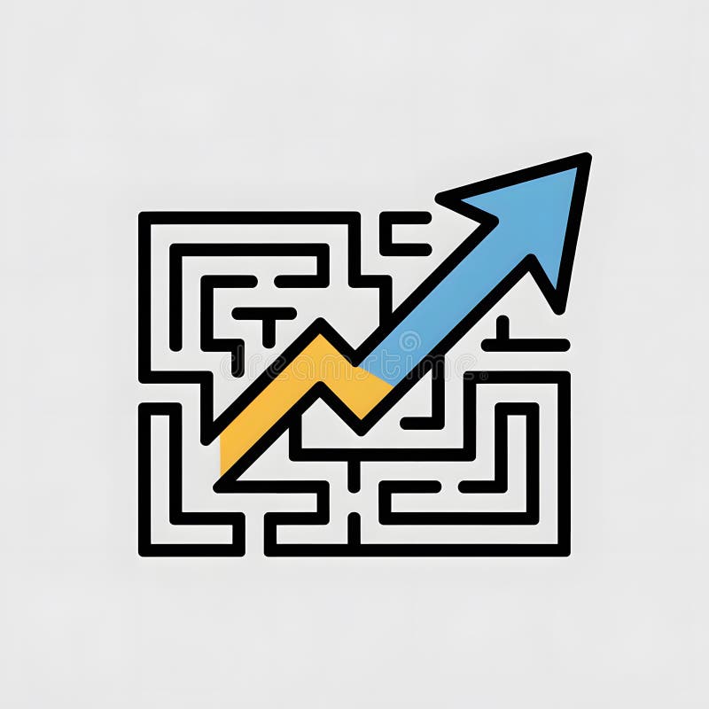 Conceptual Illustration of a Maze Representing Challenges and Success ...