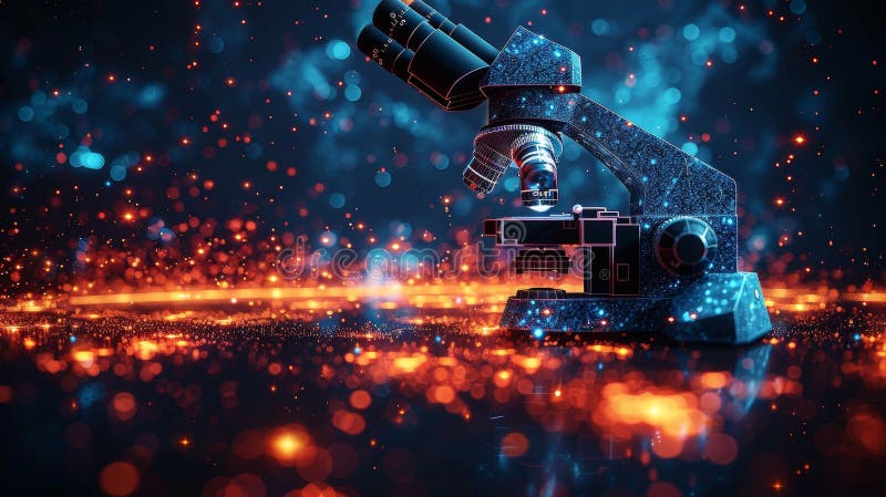 Conceptual Illustration of a Microscope in the Form of a Starry Sky or ...
