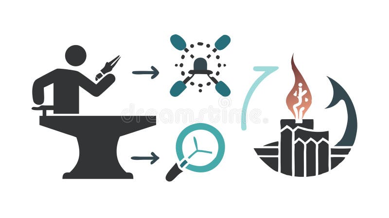 Forging Ideas: Creative Problem Solving Process, Vector Design Generative AI Stock Vector ...