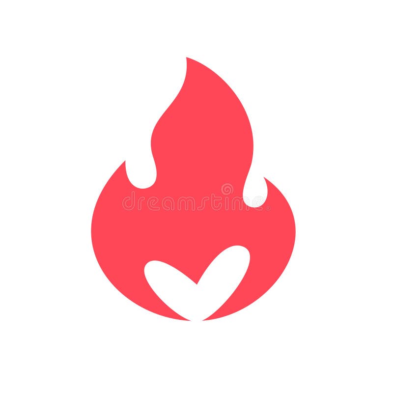 A Conceptual Illustration of a Red Fire Symbol and Heart Silhouette in ...