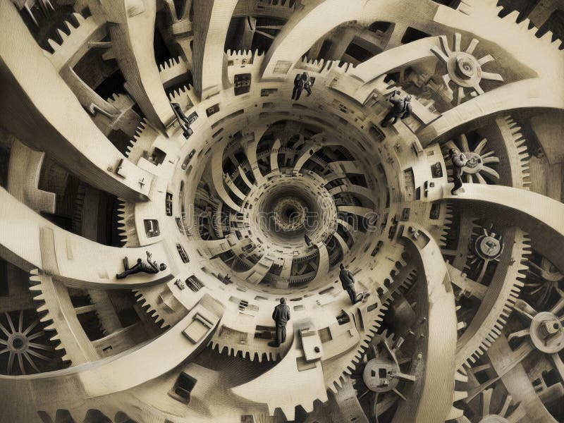 Infinite Descent stock illustration. Illustration of mechanical - 384959272