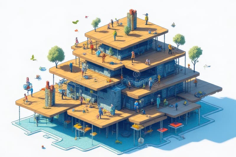 Top-Down Analysis Process Visualization Stock Illustration ...