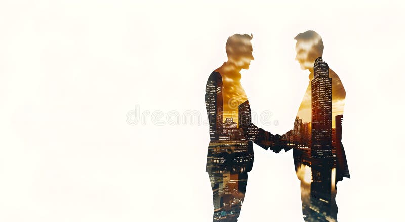 Conceptual Illustration of Two People Shaking Hands, Blending into ...